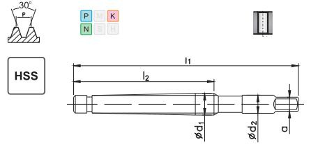 Gwintownik maszynowy Tr 12x3 NGSt HSS NGSt trapezowy | Gwintowanie ...